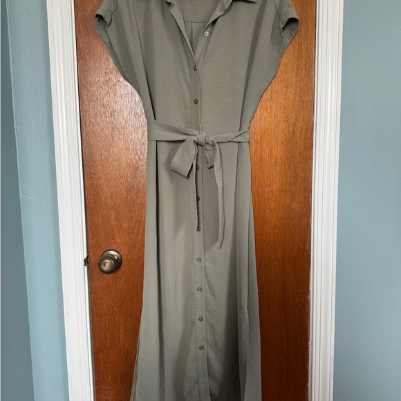 Dkny | Dresses | Dkny Green Midi Dress With Elegant Design | Poshmark